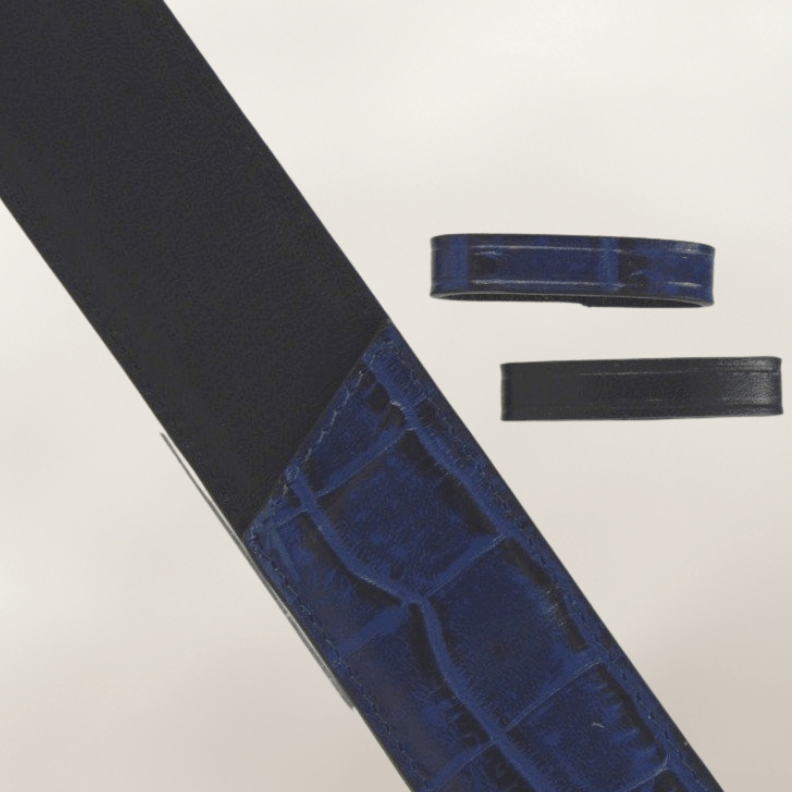 Motif "Croco" marine / noir